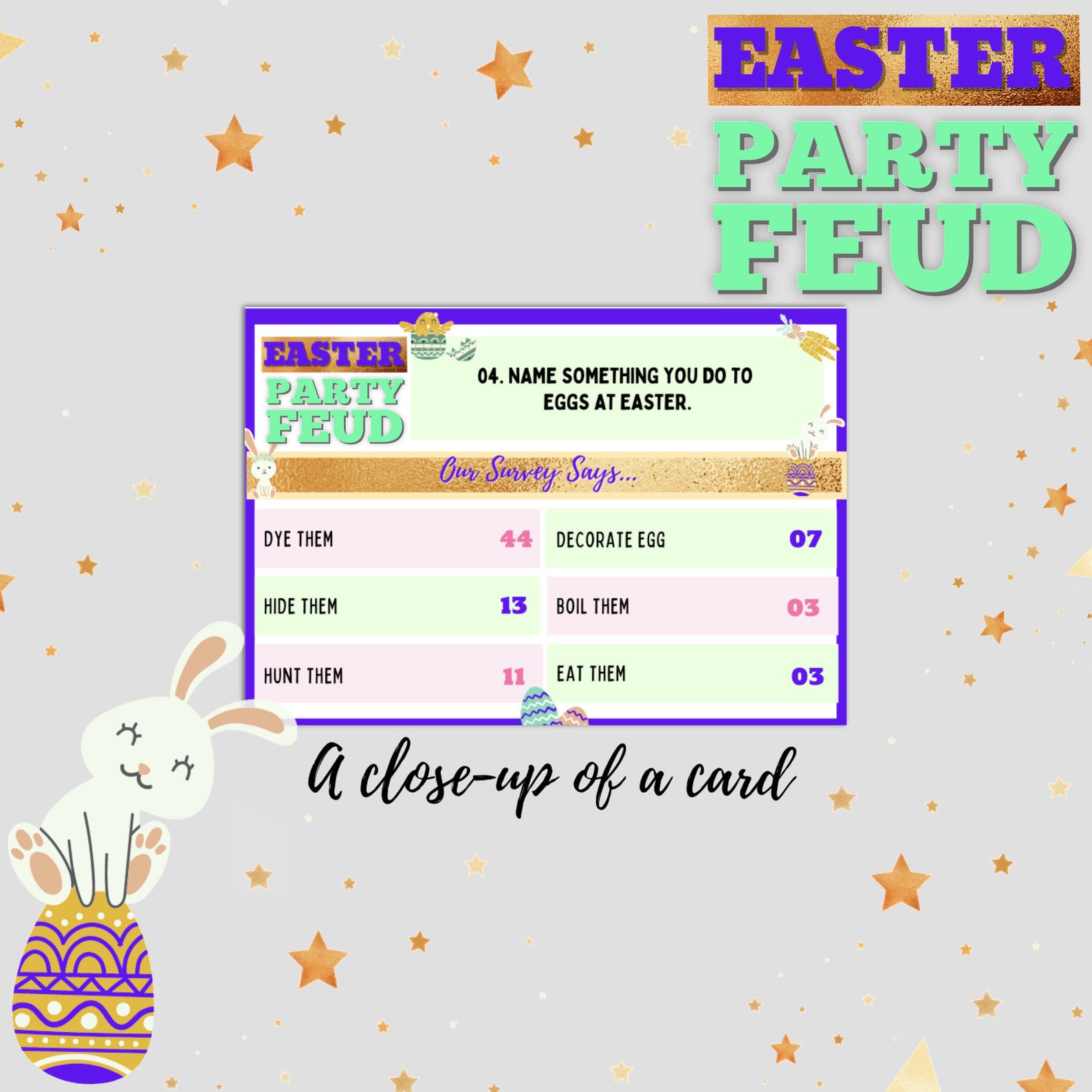 Easter Party Feud Game Cards / Family Game / Family Group Game / Easter ...