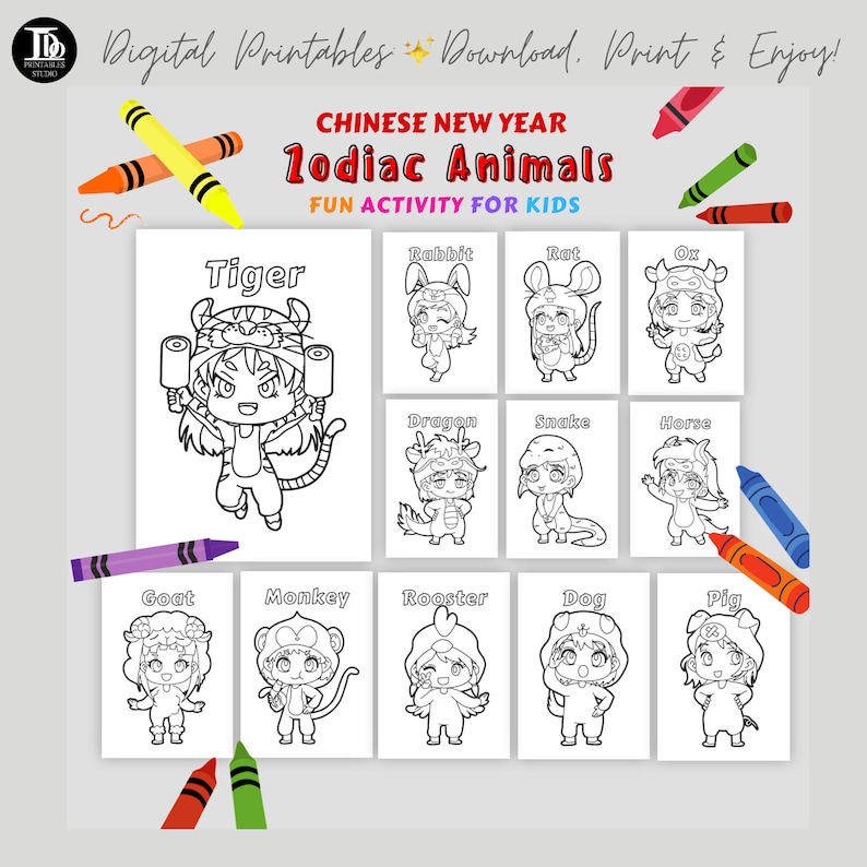 Printable Chinese New Year Coloring Sheets for Kids | Fun Kids Activity ...