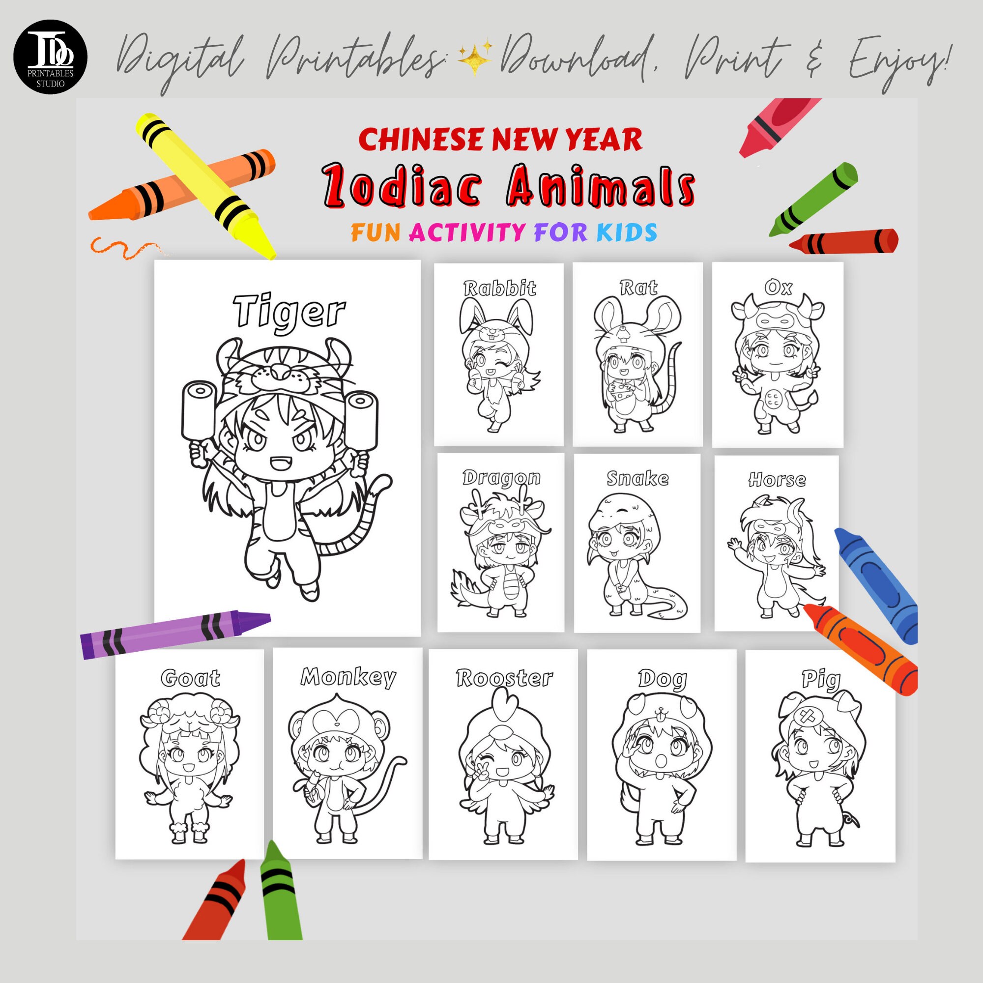 Printable Chinese New Year Coloring Sheets for Kids | Fun Kids Activity ...