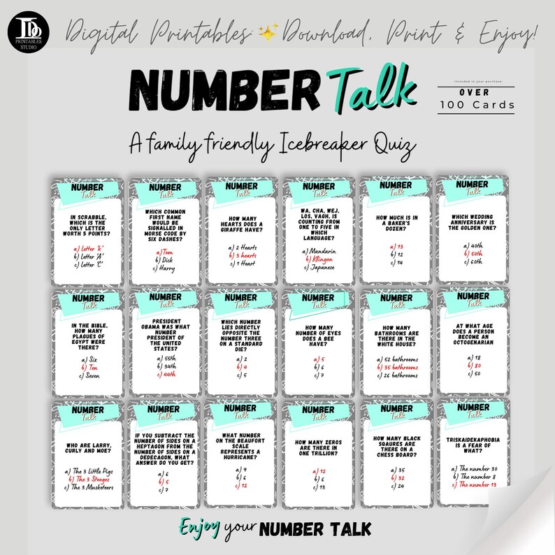 Number Talk Icebreaker Quiz | Family Friendly Group Activity ...