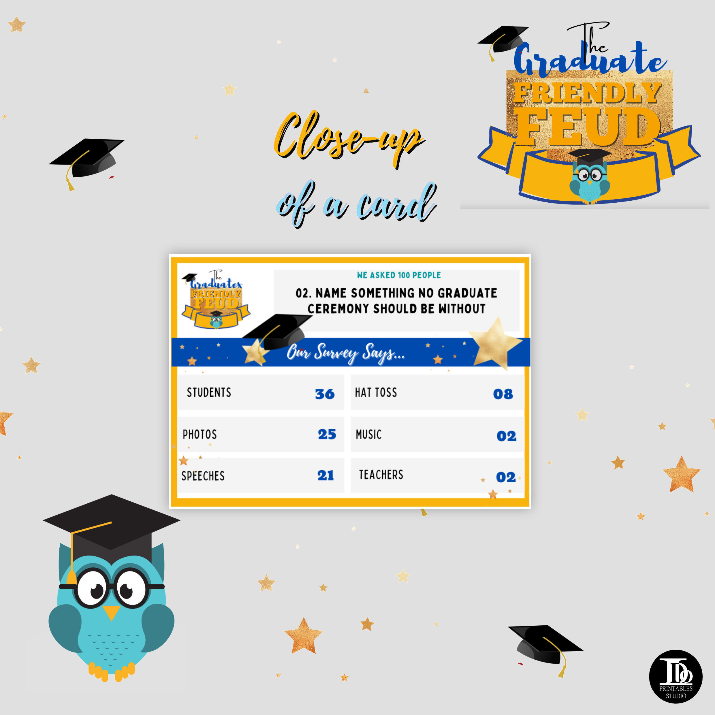 Graduation Friendly Feud Game Cards / Grad Party Game / Graduation Quiz ...