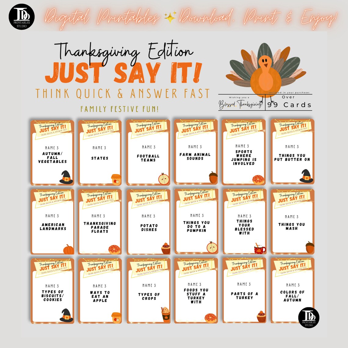 Thanksgiving Dinner Table Games | Printable Funny Thanksgiving Games ...