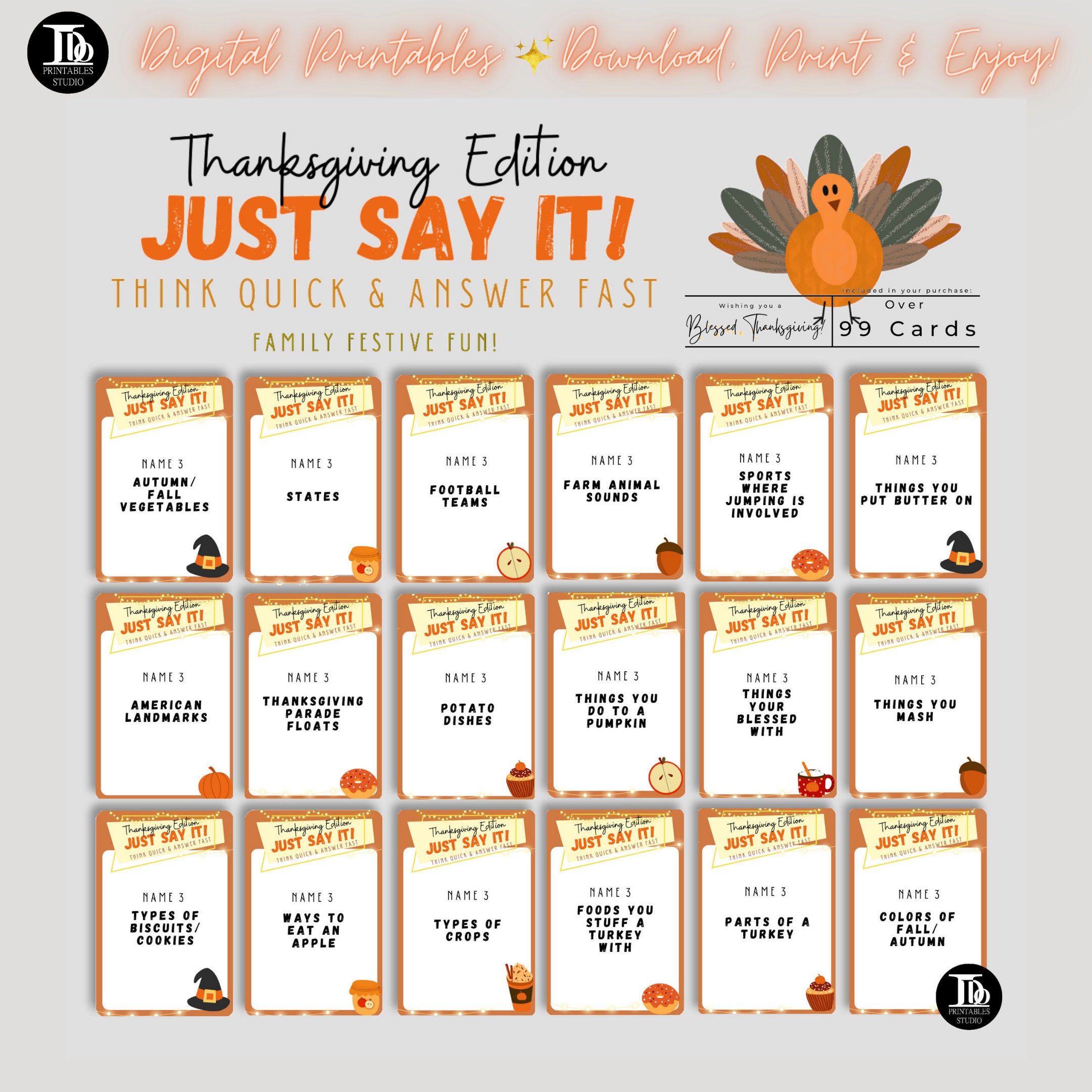 Thanksgiving Dinner Table Games | Printable Funny Thanksgiving Games ...