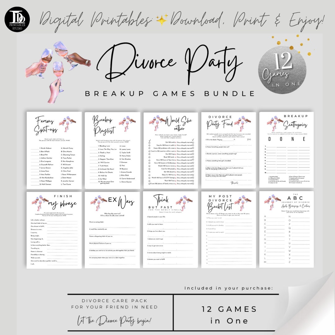 Breakup Party Celebration Games Bundle | Divorce Party Games | Newly ...