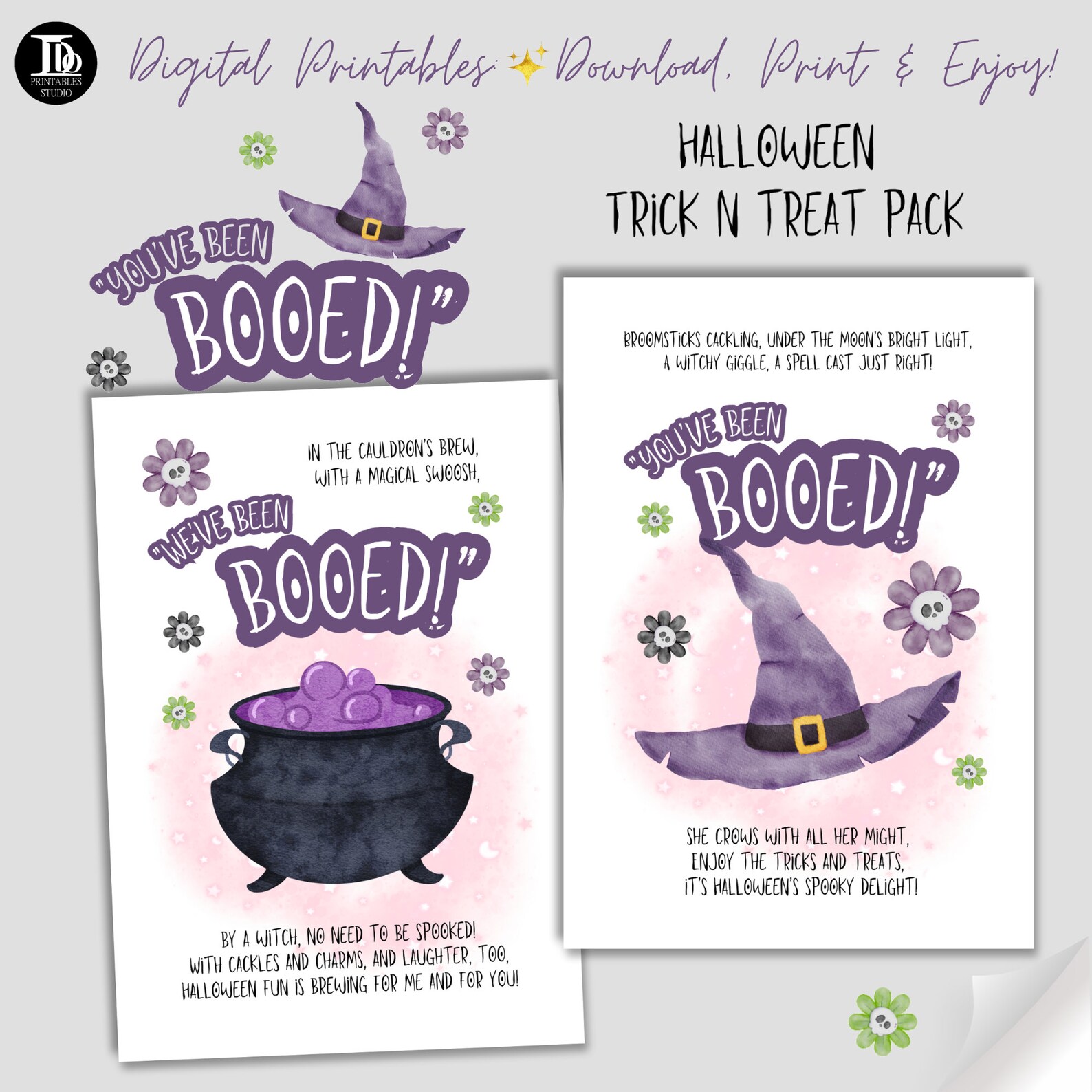 Witch You've Been Booed Posters Halloween Neighborhood Fun | Doorstep ...