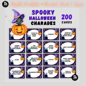 200 Halloween Charade Cards | Halloween Party Activity | Printable ...