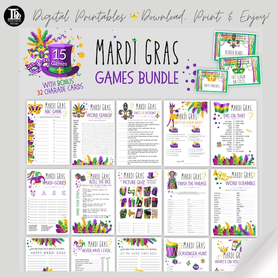 Mardi Gras Group Games 30 Colorfully Crazy Mardi Gras Games, Crafts,