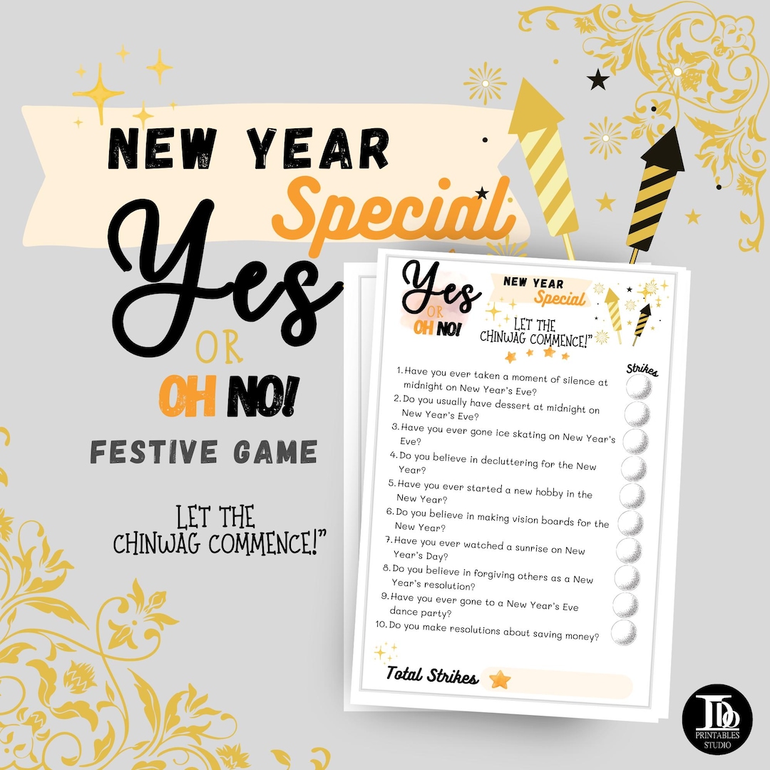 Printable New Year Conversation Starters Game | New Year's Eve Party ...