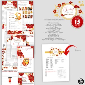 Chinese New Year Games Bundle | Family Friendly Trivia | Brainteasers ...