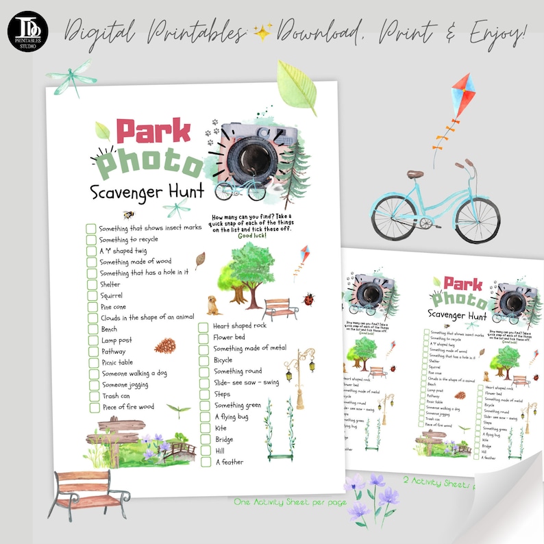 Park Photo Scavenger Hunt for Kids | Park Treasure Hunt | Park ...