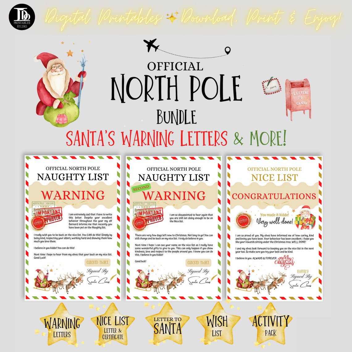 Santa Warning Letters Bad Behaviour Warning Christmas - Etsy