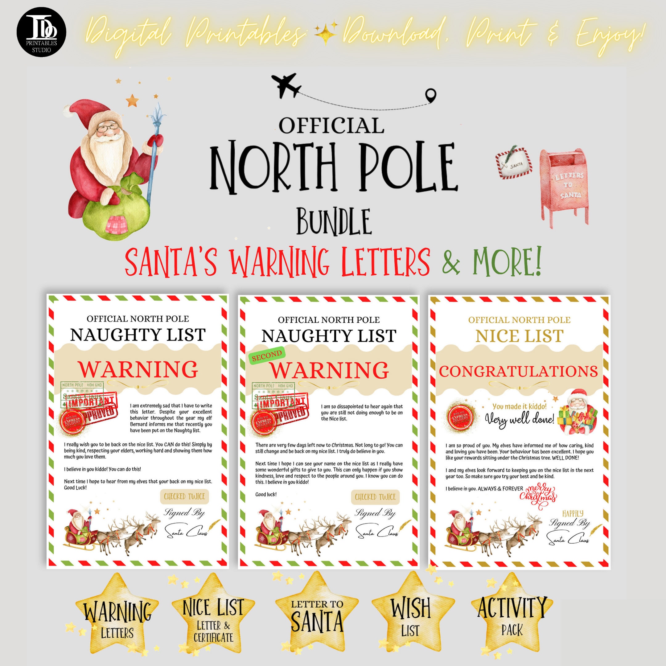 Santa Warning Letters | Bad Behaviour Warning | Christmas Letter From ...