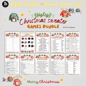 Ugly Sweater Christmas Party Games Bundle | Printable Office Holiday ...