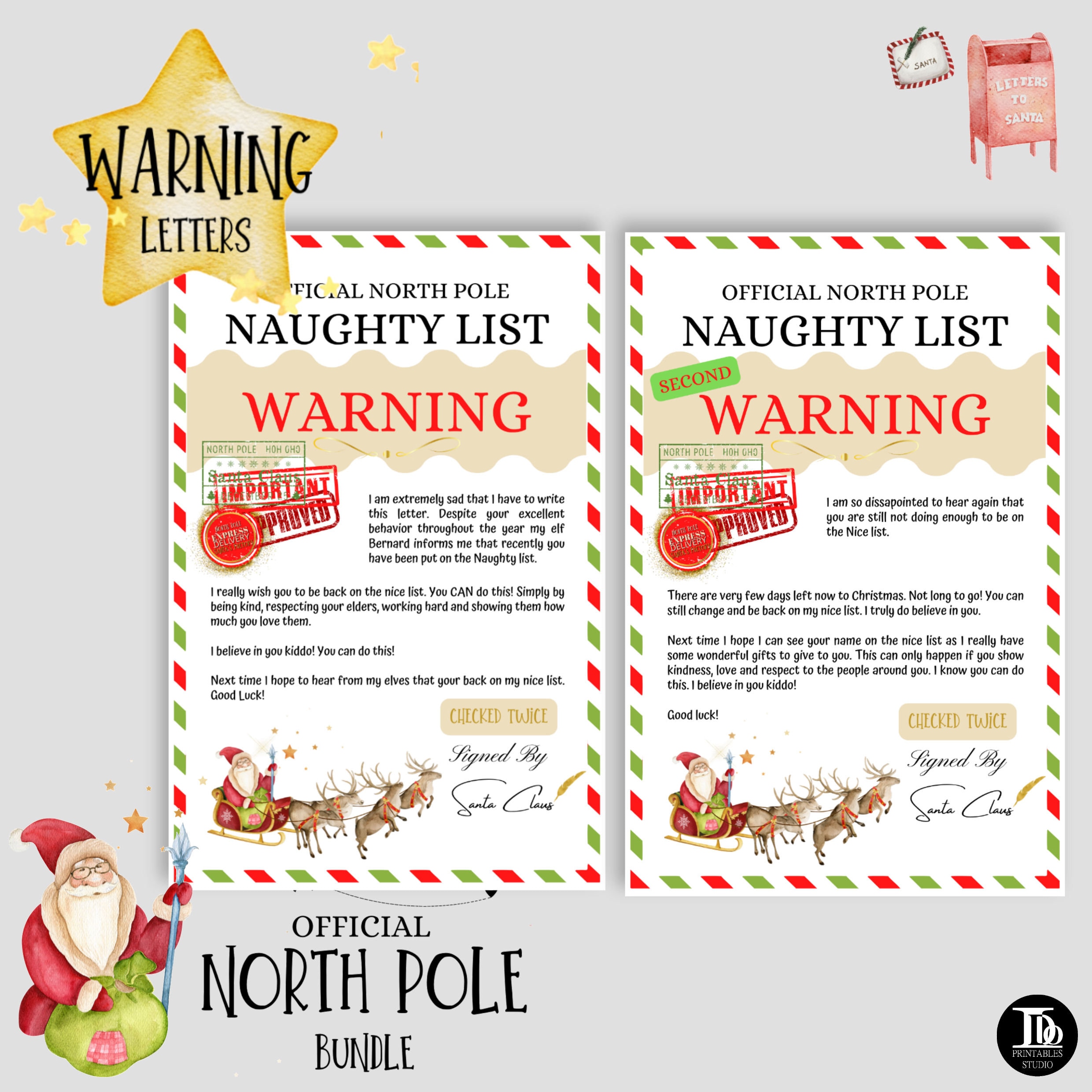 Santa Warning Letters | Bad Behaviour Warning | Christmas Letter From ...