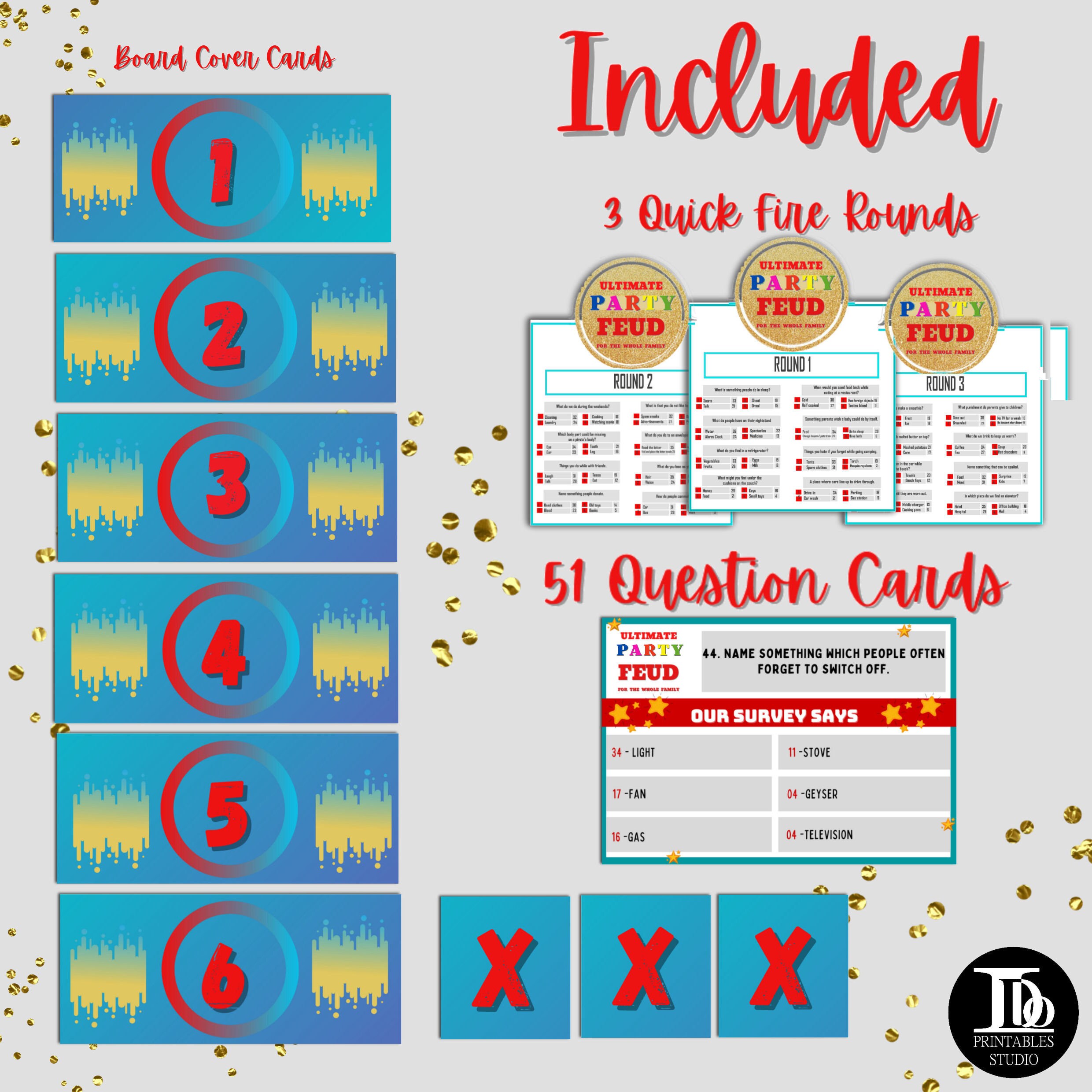 Family Friendly Feud Quiz Printable / Ultimate Trivia Quiz / - Etsy