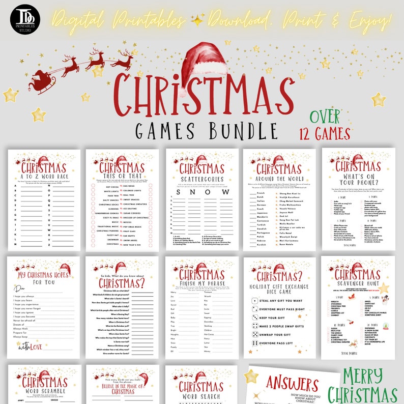 Christmas Game Bundle | Family Christmas Games | Christmas Trivia Pub ...