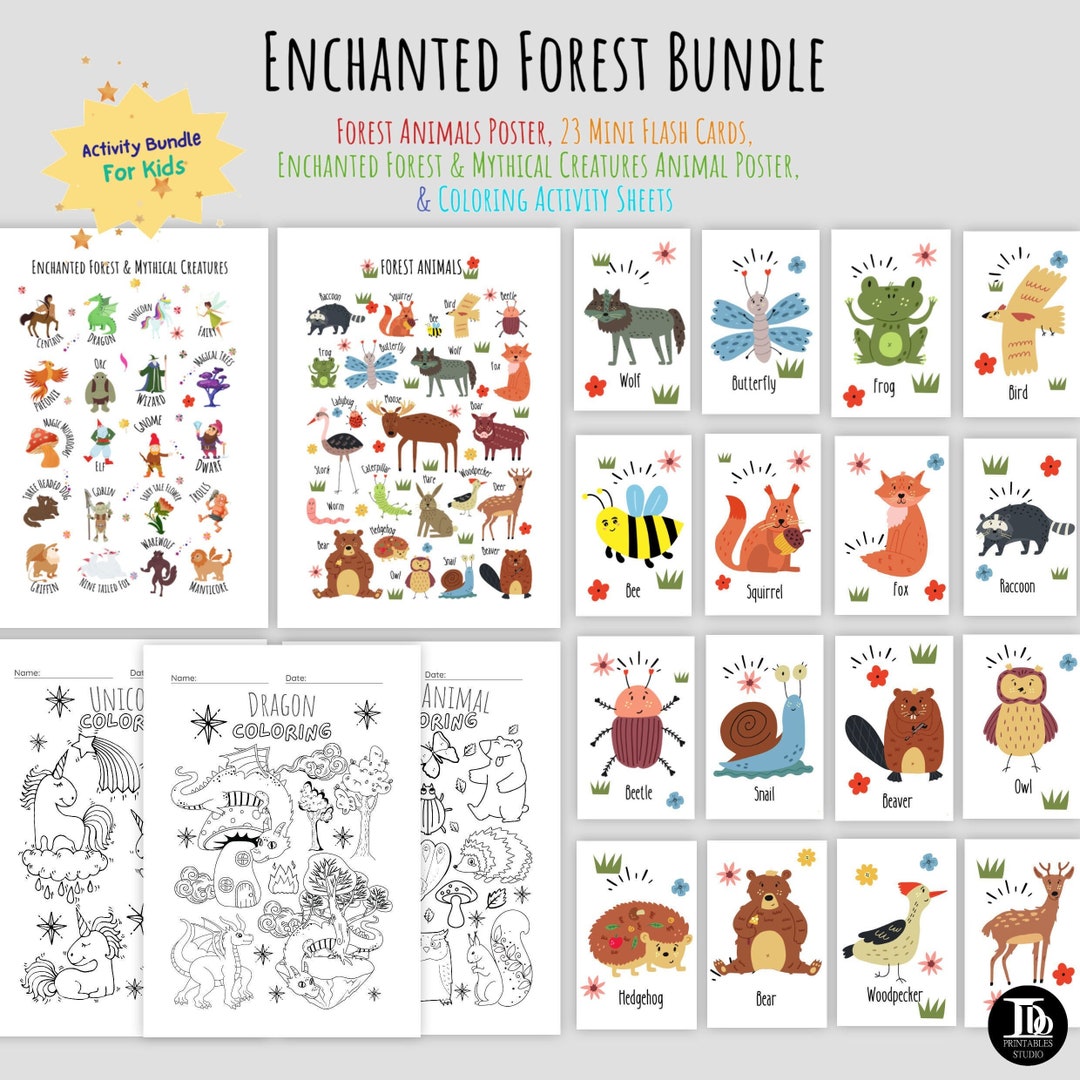 Enchanted Forest Kid's Activity Bundle Themed Kid's - Etsy