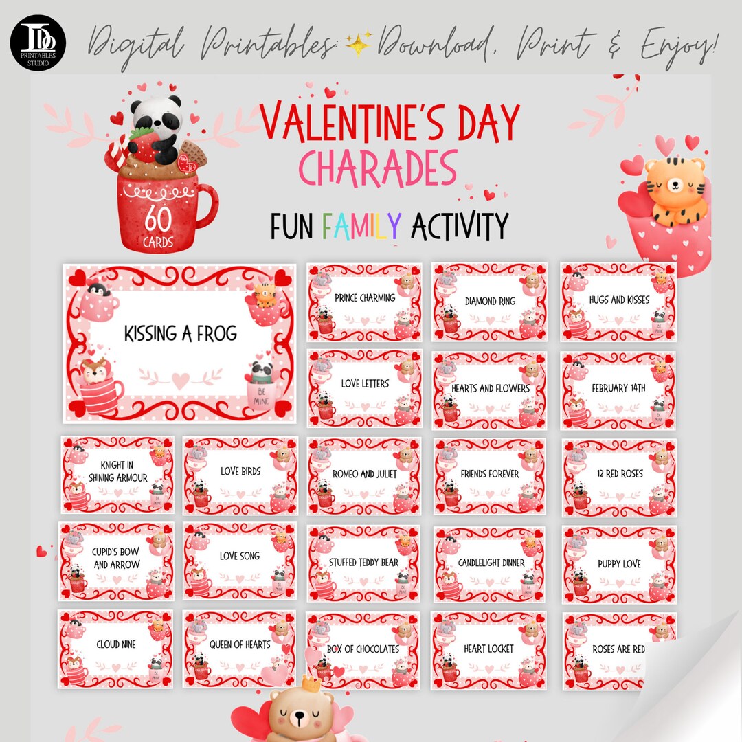 Valentine's Day Charades for Family | Valentines for Kids | Valentine ...