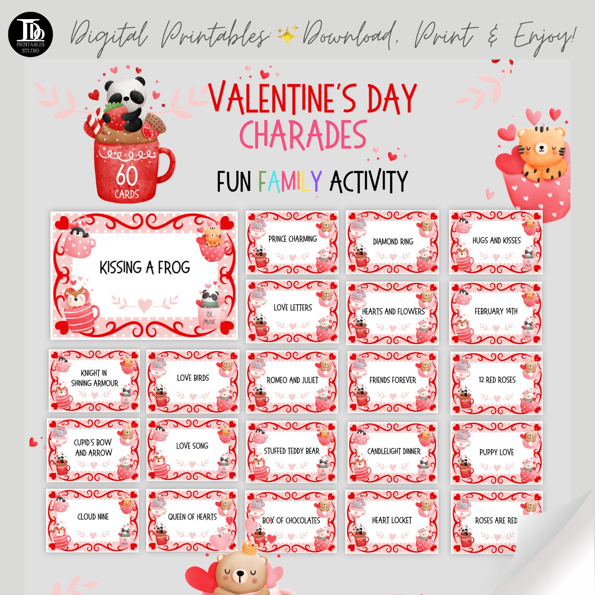 Valentine's Day Charades for Family | Valentines for Kids | Valentine ...