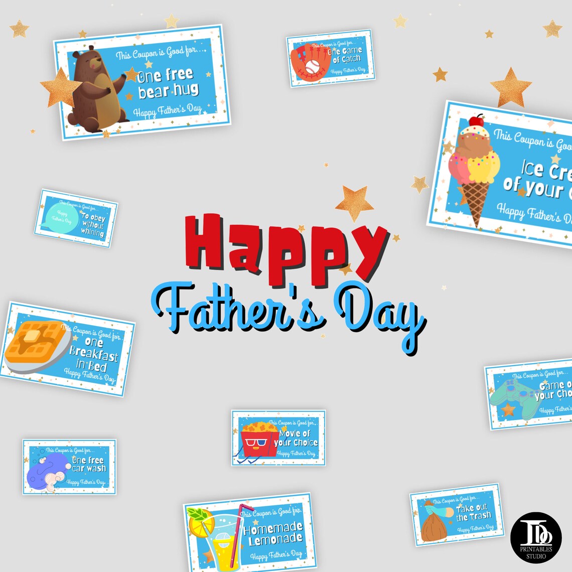 Printable Father's Day Coupons / Coupons for Dad / - Etsy