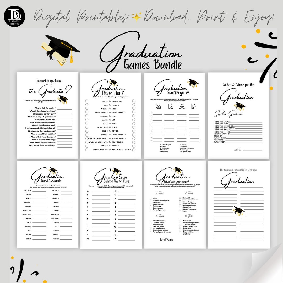 2025 Graduation Games / Printable Graduation Party Games / Graduation ...
