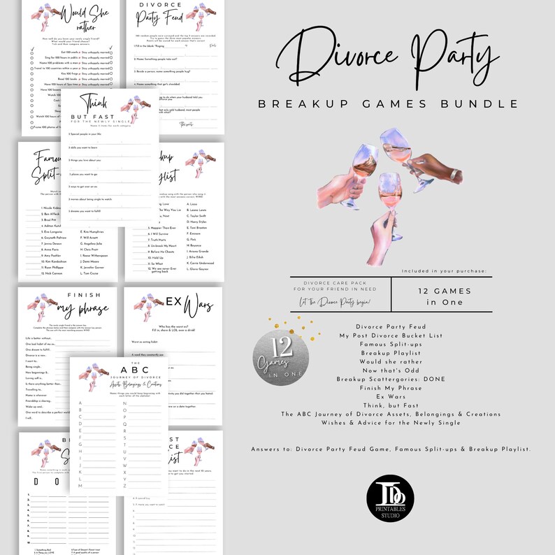Breakup Party Celebration Games Bundle Divorce Party Games - Etsy