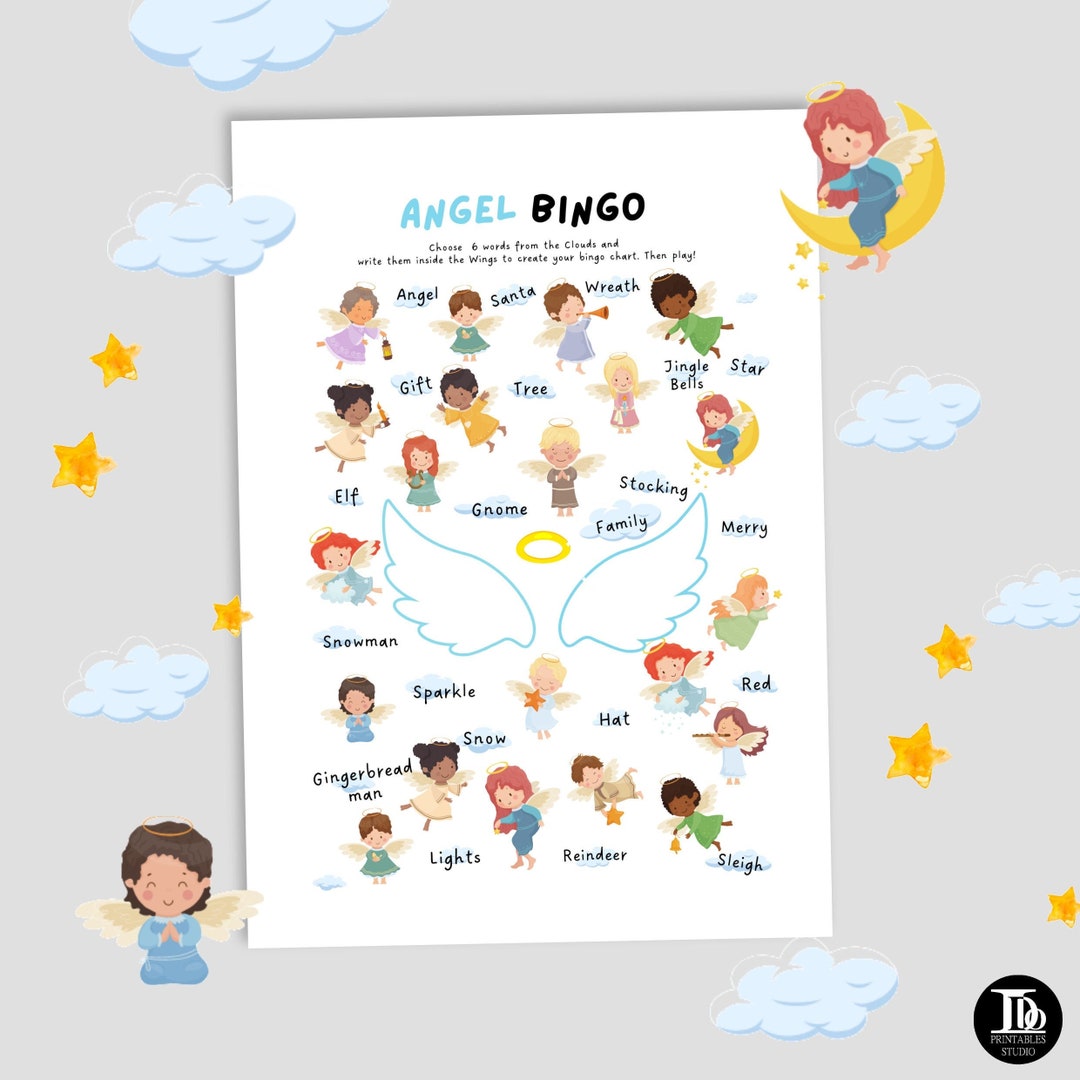 Angel Bingo for Kids | Christmas Games | Christmas Day Avtivity for ...