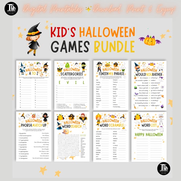 Kid's Halloween Charade Cards Halloween Family Games Night Trick or ...