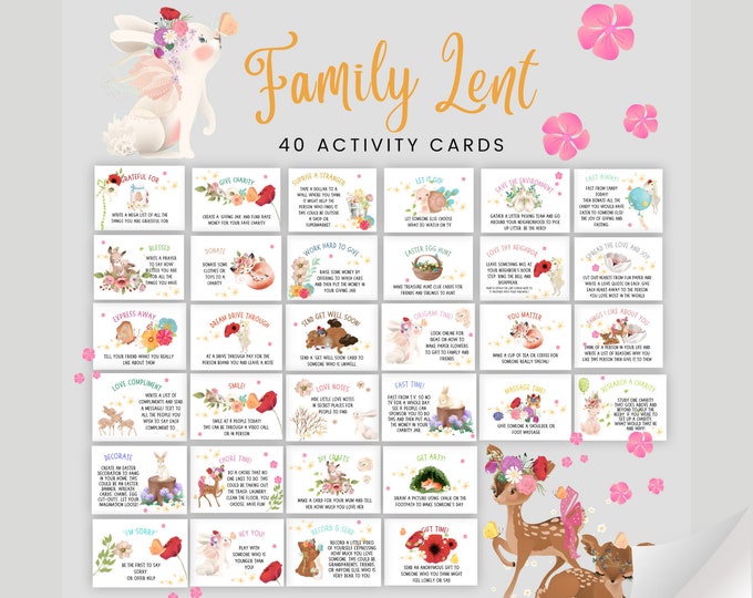 Kids Lenten Calendar 2 Set, Kids Lent Activity, 40 Days of Lent ...