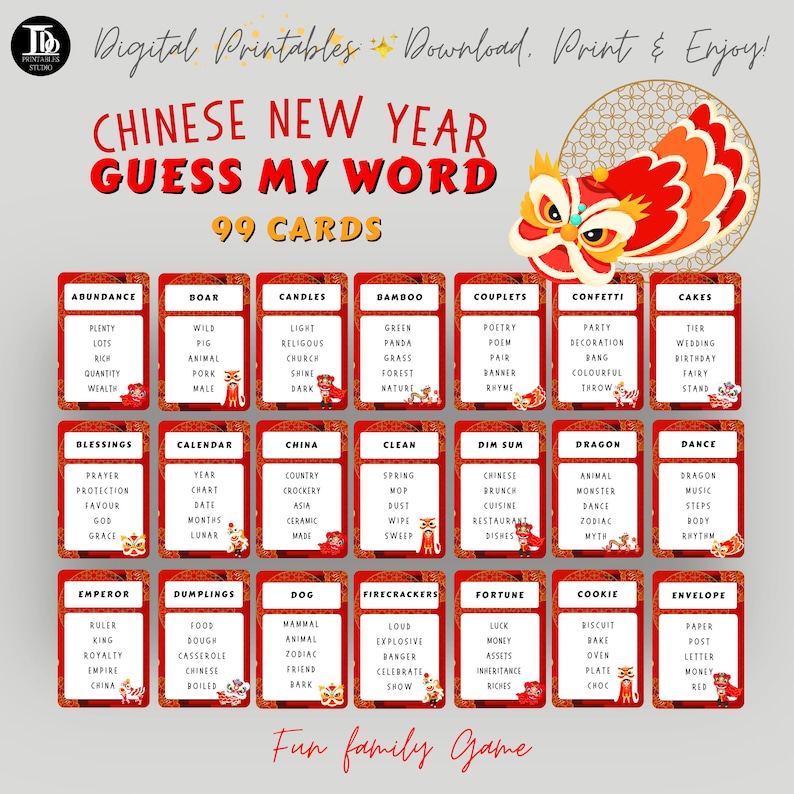 Chinese New Year Word Game | Family Reunion Game | Forbidden Words Game ...