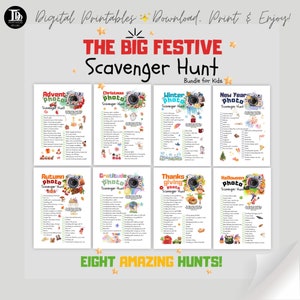 Big Festive Scavenger Hunt Bundle for Kids | Holiday Games | Treasure ...