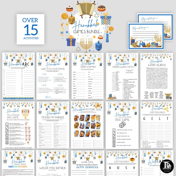 Hanukkah Games Bundle Printable Family Hanukkah Party - Etsy