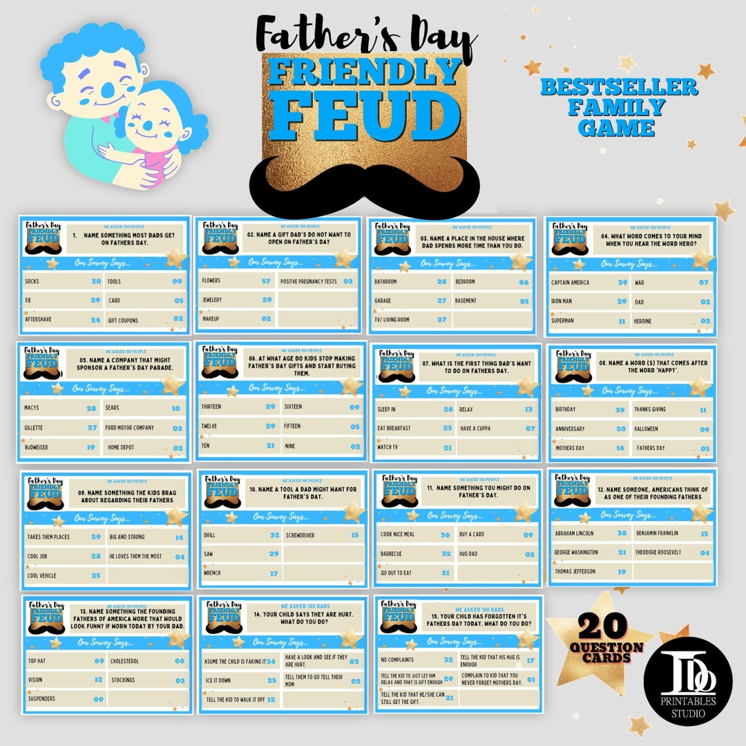 Father's Day Friendly Feud / Family Friendly Quiz / - Etsy