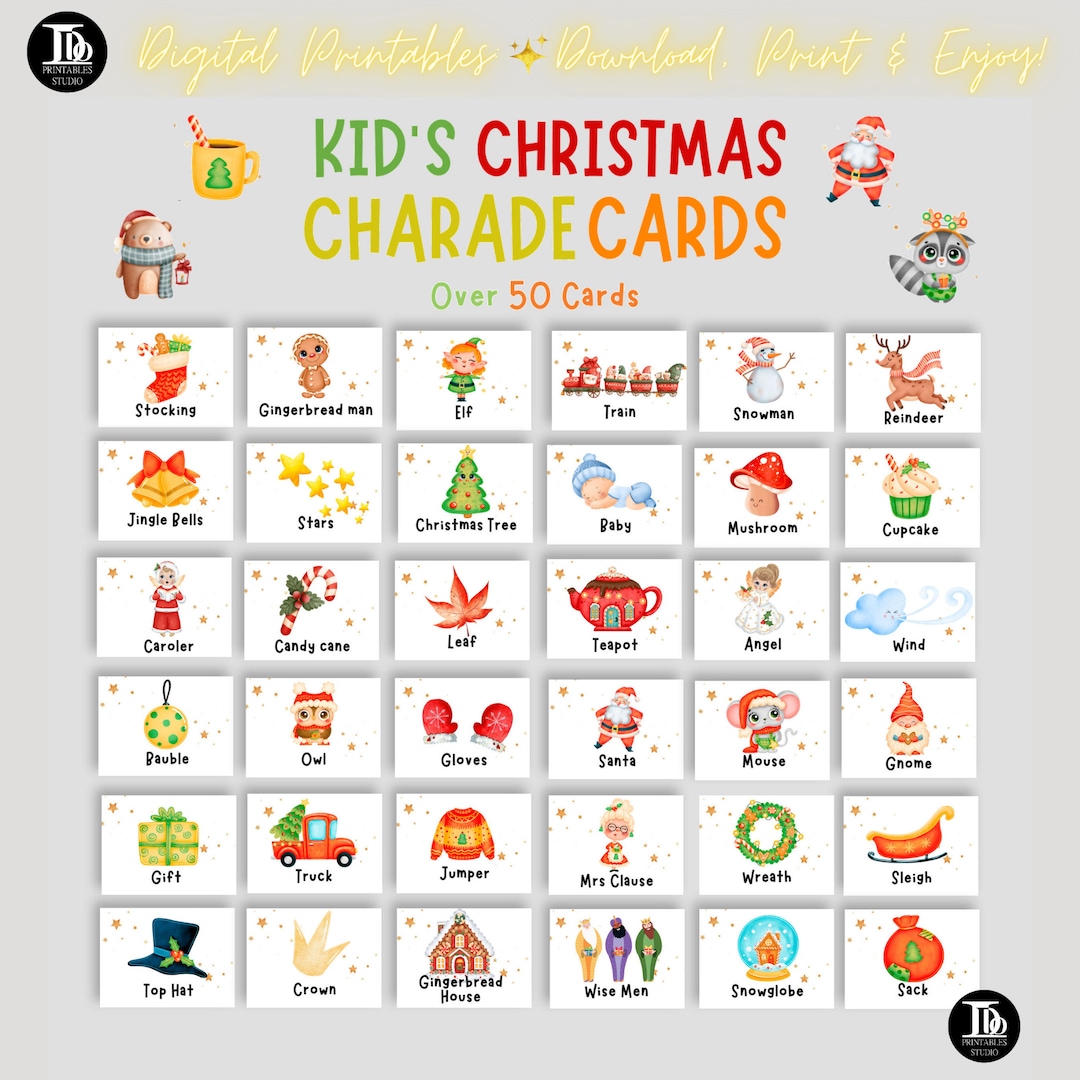 Christmas Charades for Kids | Children's Holiday Party | Class Group ...