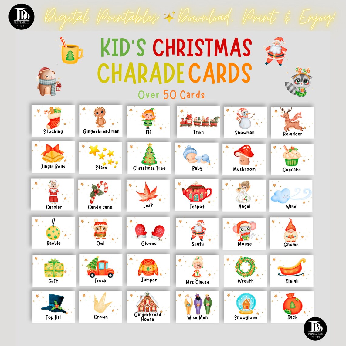 Christmas Charades for Kids | Children's Holiday Party | Class Group ...