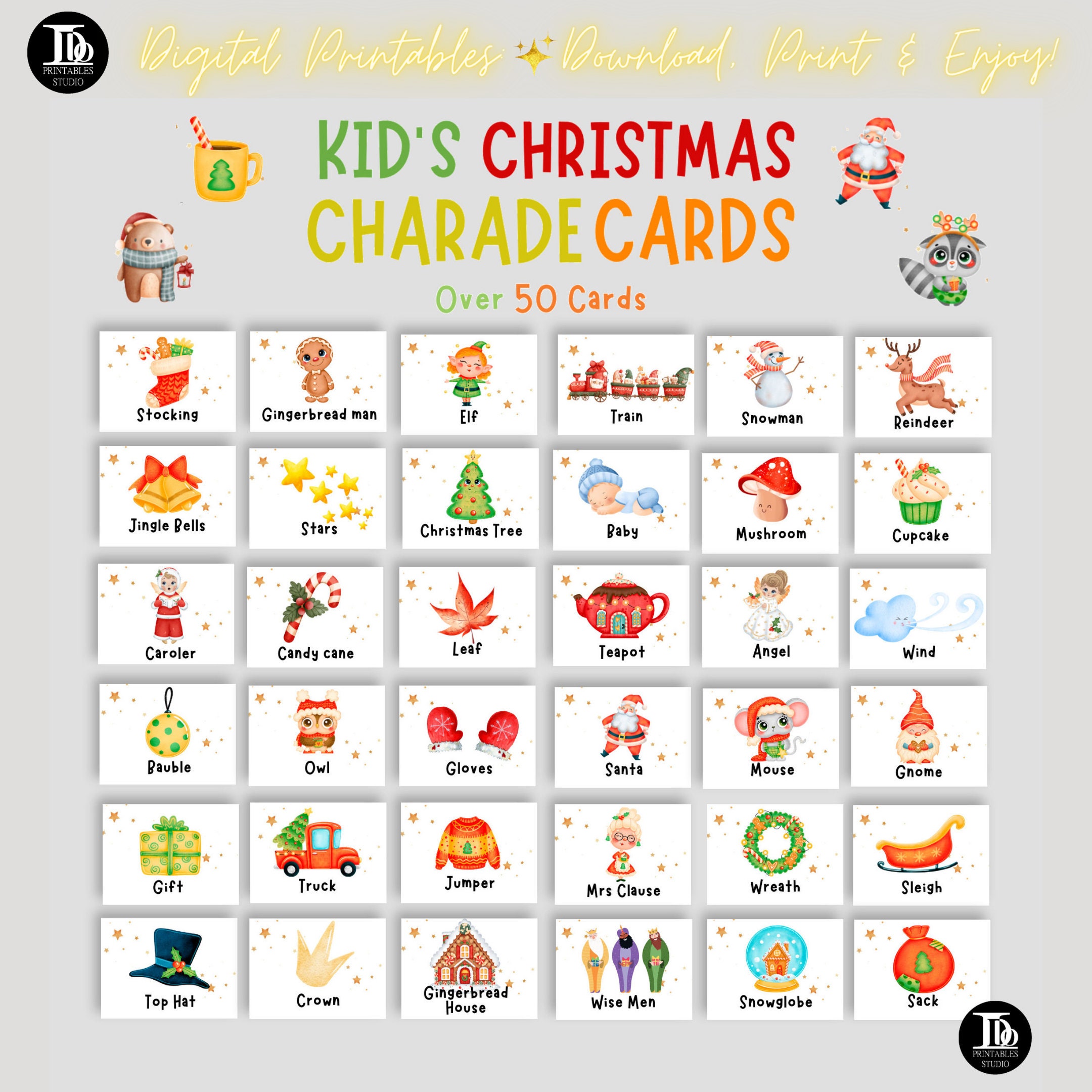Christmas Charades for Kids | Children's Holiday Party | Class Group ...