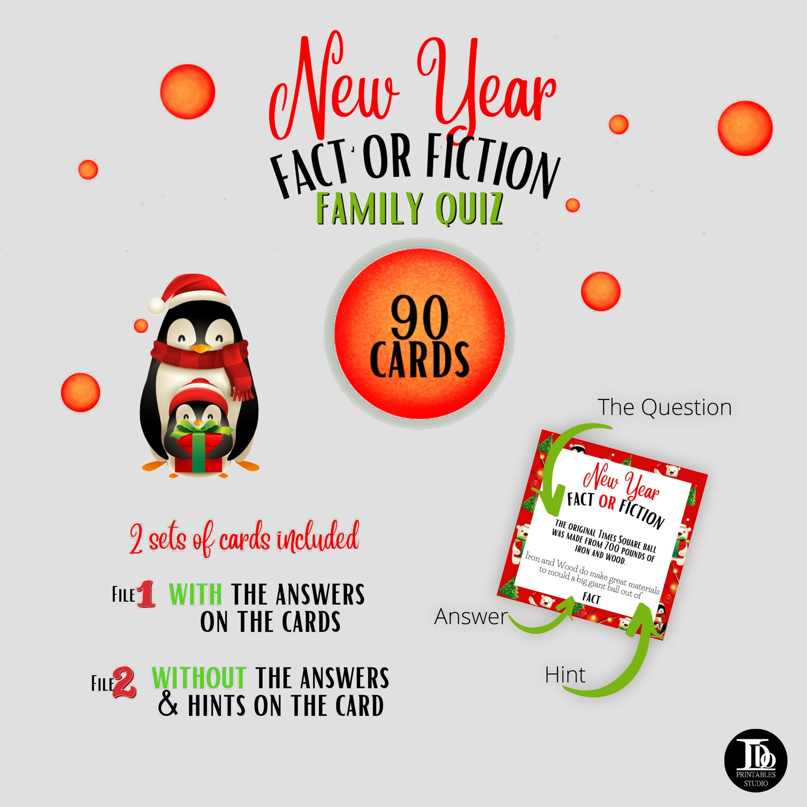 New Year Fact or Fiction Quiz True or False Trivia 90 - Etsy