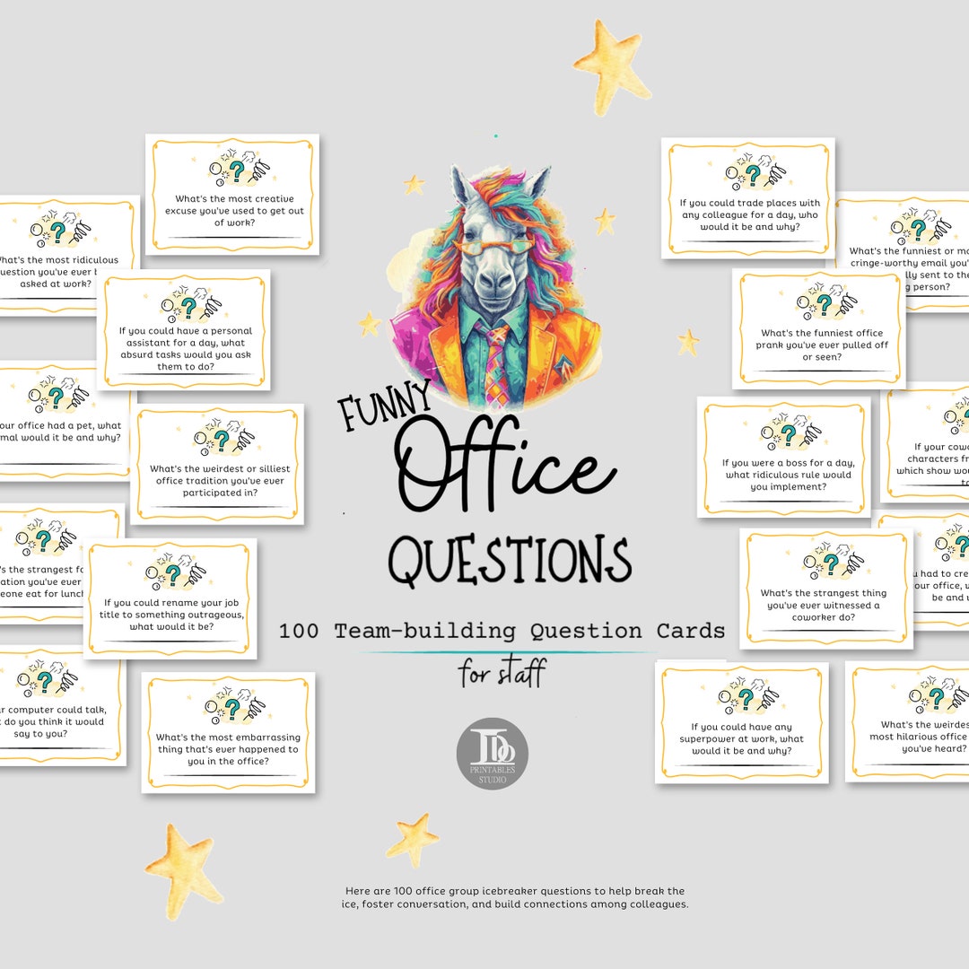 100 Office Question Icebreaker Cards | Office Team-building Tasks ...
