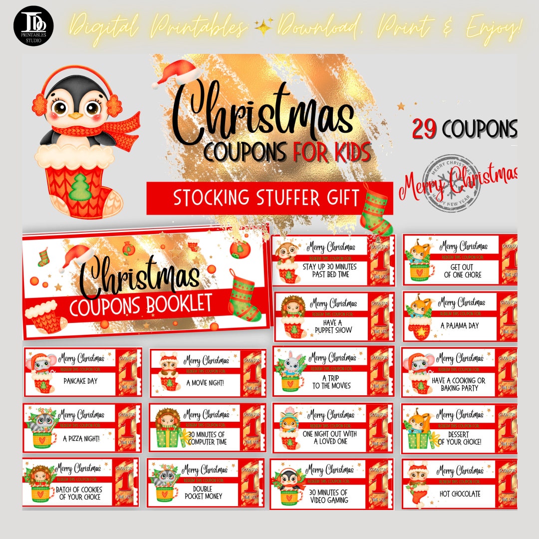 29 Christmas Coupons for Kids | Stocking Stuffer Gift | Homemade ...