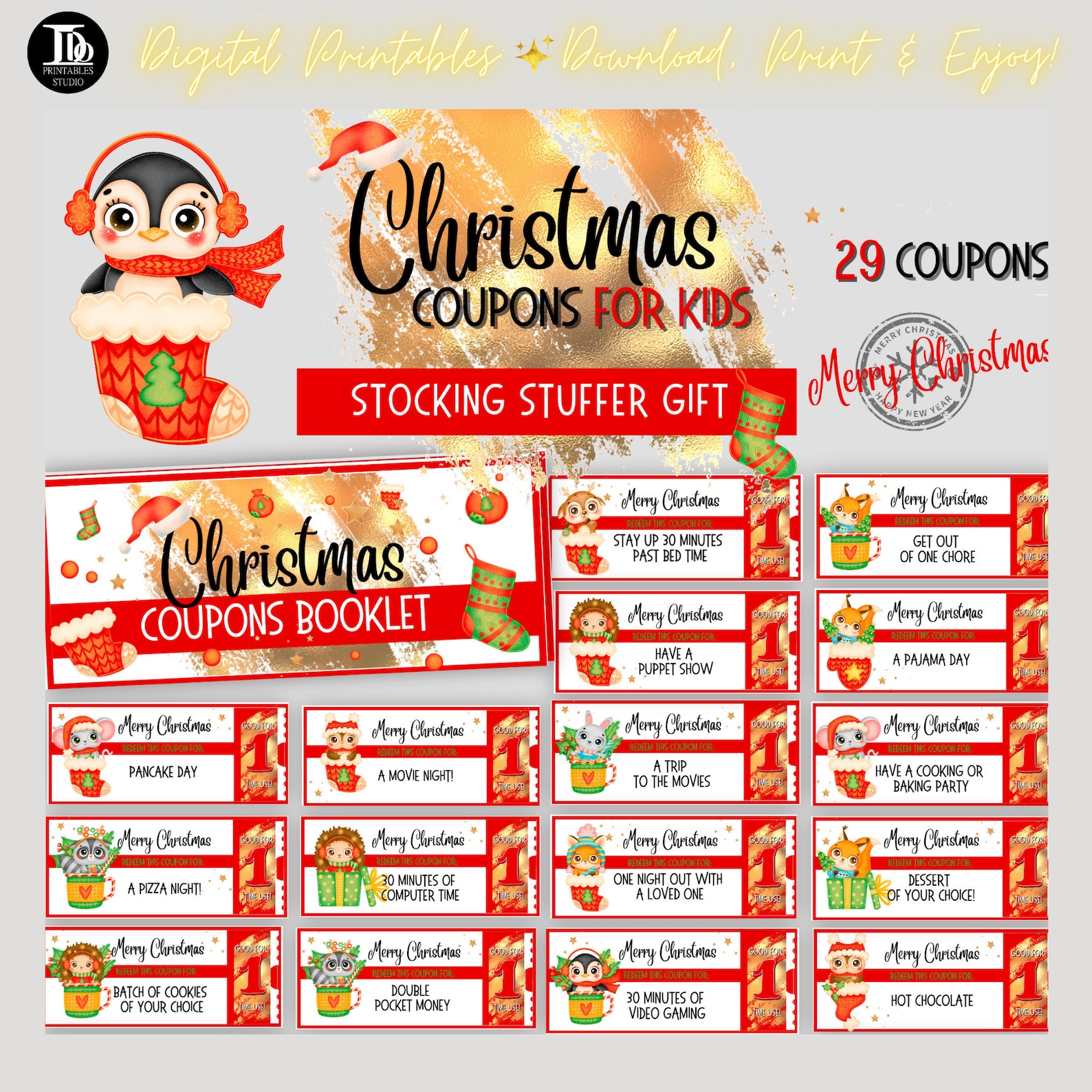 29 Christmas Coupons for Kids | Stocking Stuffer Gift | Homemade ...