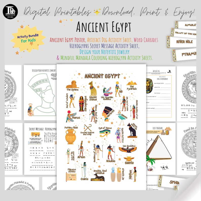 Mega Ancient Egypt Activity Pack for Kids | Activity Worksheets ...