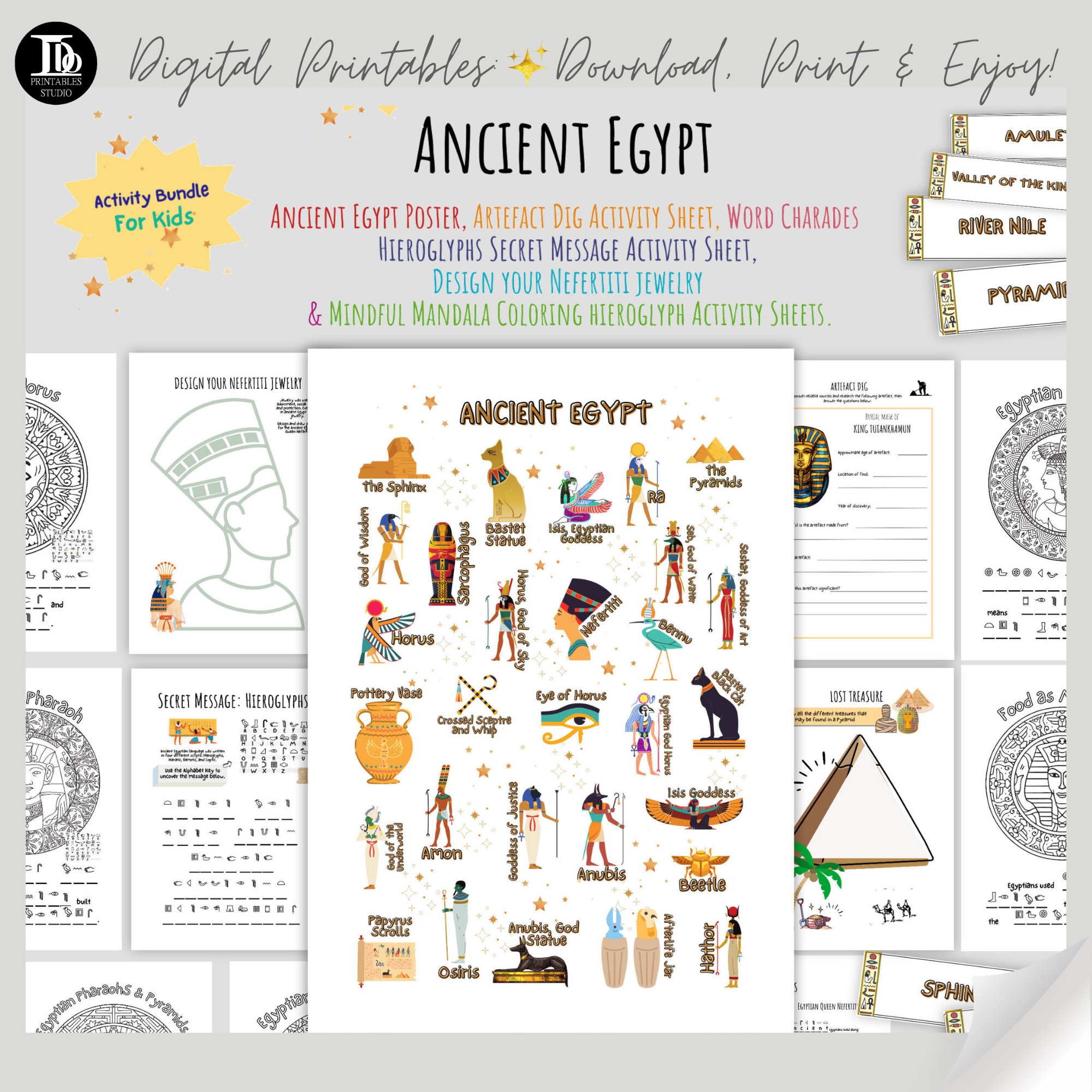 Mega Ancient Egypt Activity Pack for Kids | Activity Worksheets ...