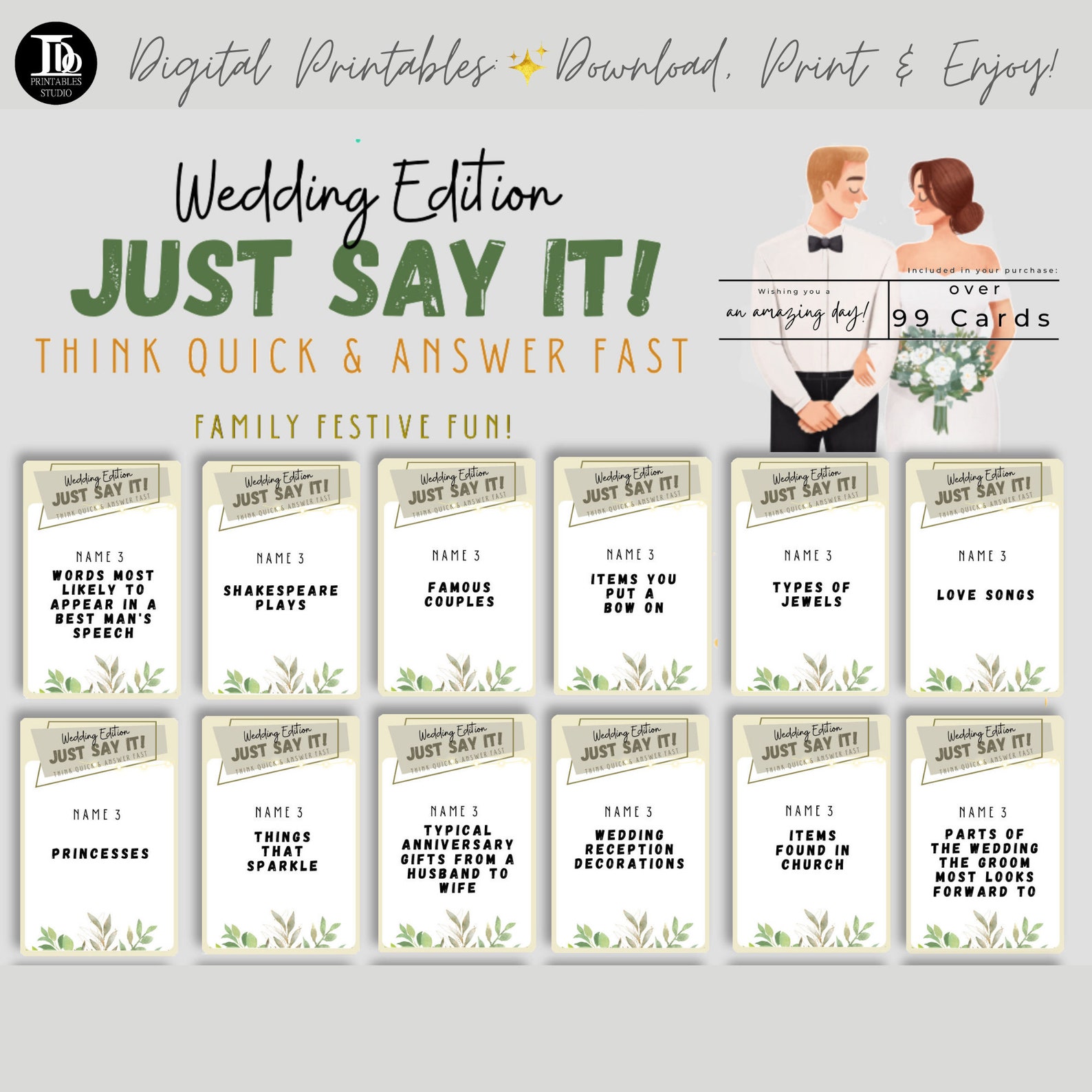 Wedding Reception Game Cards Wedding Dinner Table Activity Wedding Ice ...