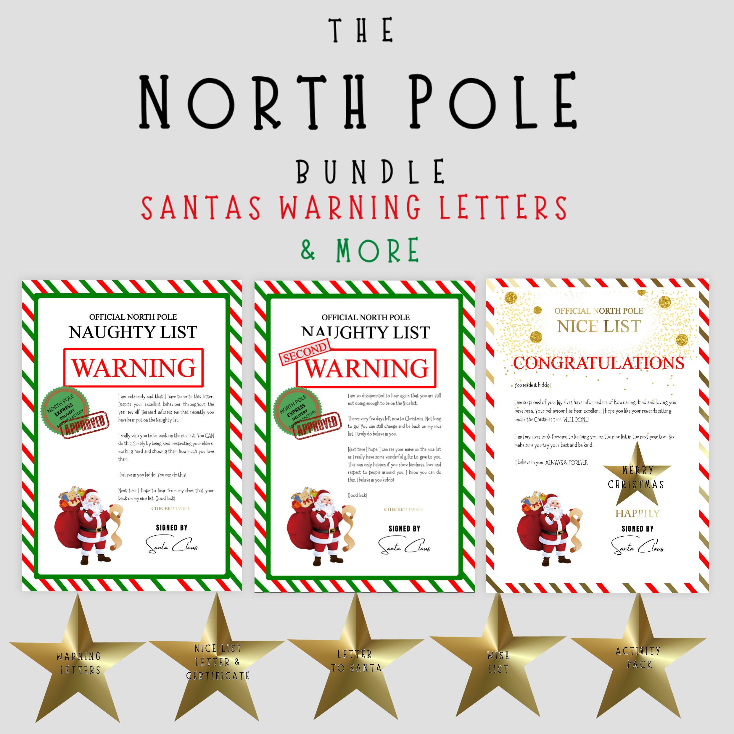 Santa Warning Letters Bad Behaviour Warning Christmas | Etsy