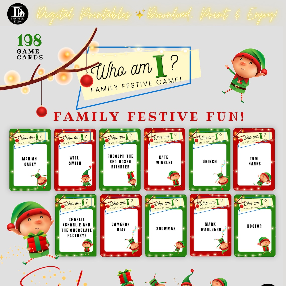 Who Am I Christmas Party Game | Festive Themed Family Games | Printable ...