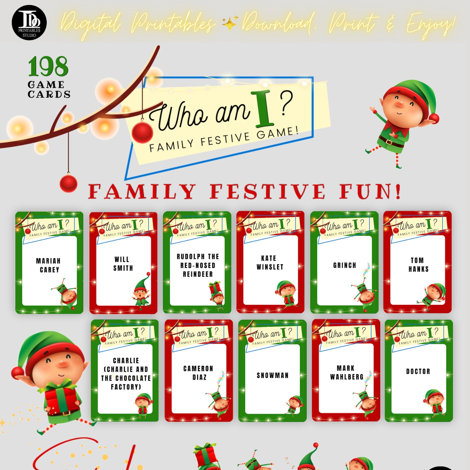 Who Am I Christmas Party Game | Festive Themed Family Games | Printable ...