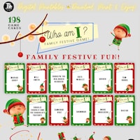 Who Am I? - Printable Game - Hedbanz - Headbands - Christmas Family ...