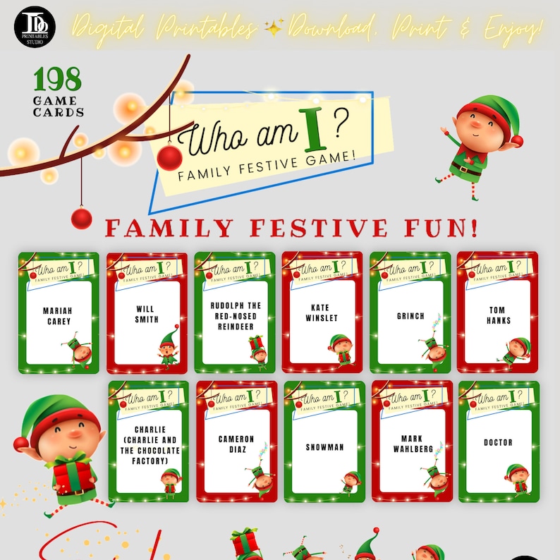 Who Am I Christmas Party Game | Festive Themed Family Games | Printable ...