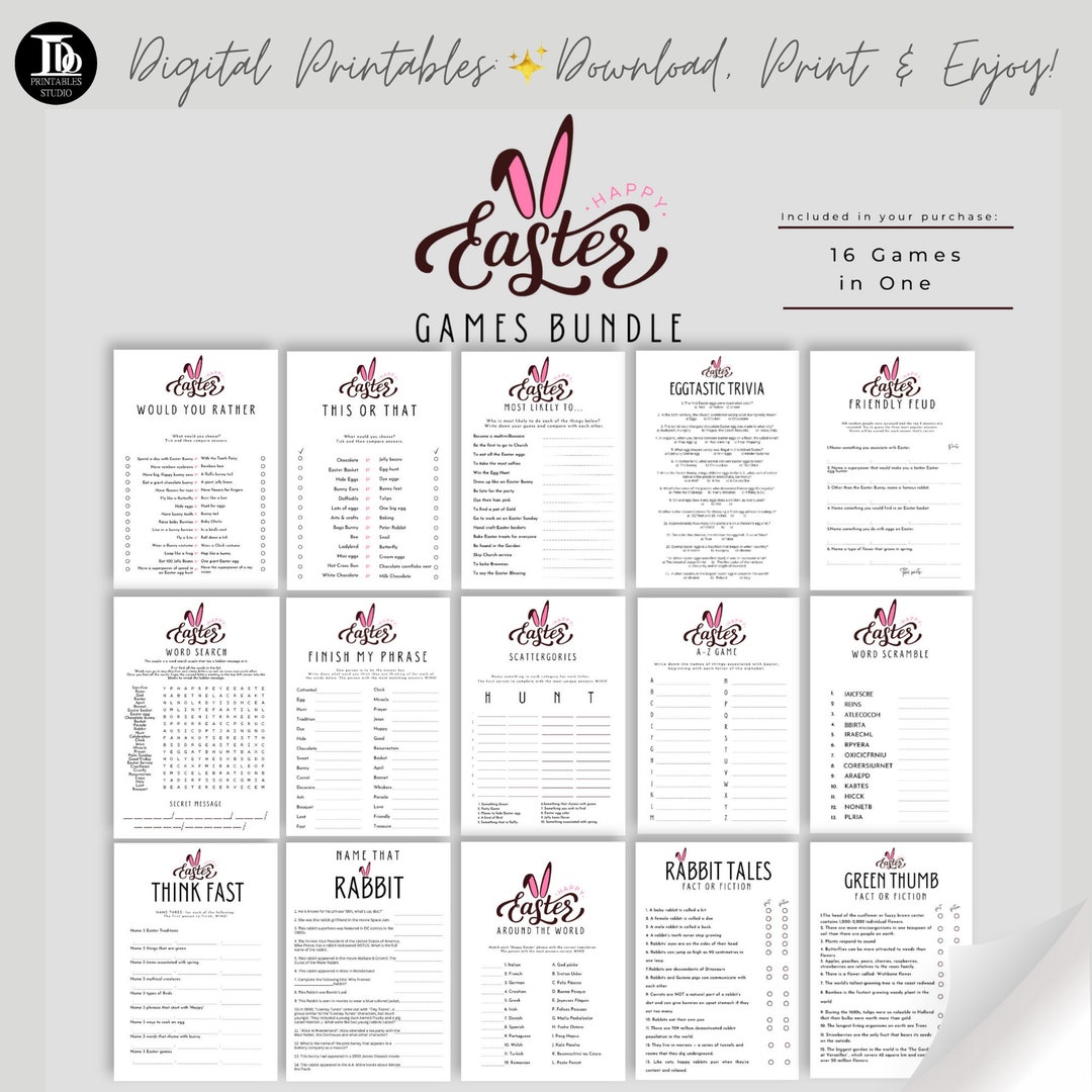 Easter Icebreakers | Easter Bunny Games Bundle | Printable Funny Easter ...