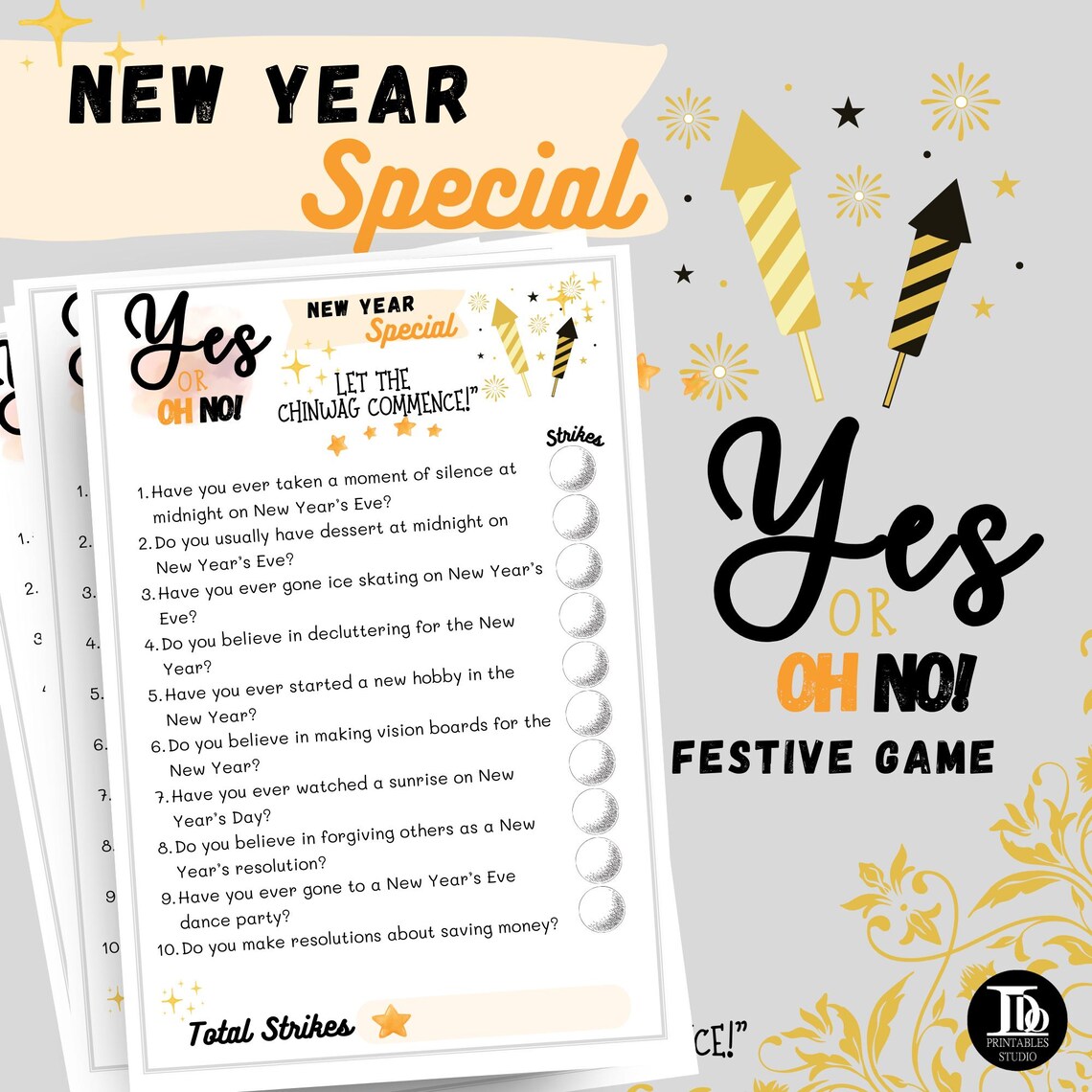 Printable New Year Conversation Starters Game | New Year's Eve Party ...